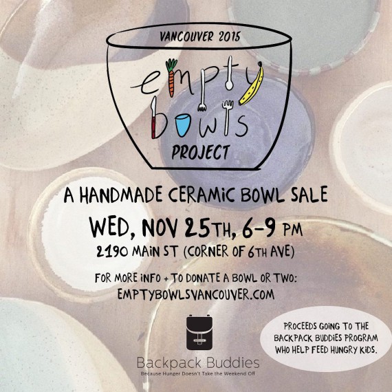 EVENT: Buy Ceramic Bowls, to Fill Empty Bowls for Charity (Nov 25 ...